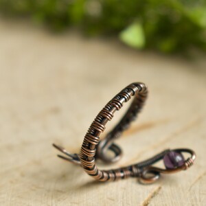 Purple Ring, Snake Ring, Copper Ring, Elven Jewelry, Witchy Ring ...