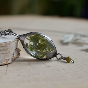 Real Moss Necklace, Real Moss Pendant, Preserved Flowers, Botanical ...