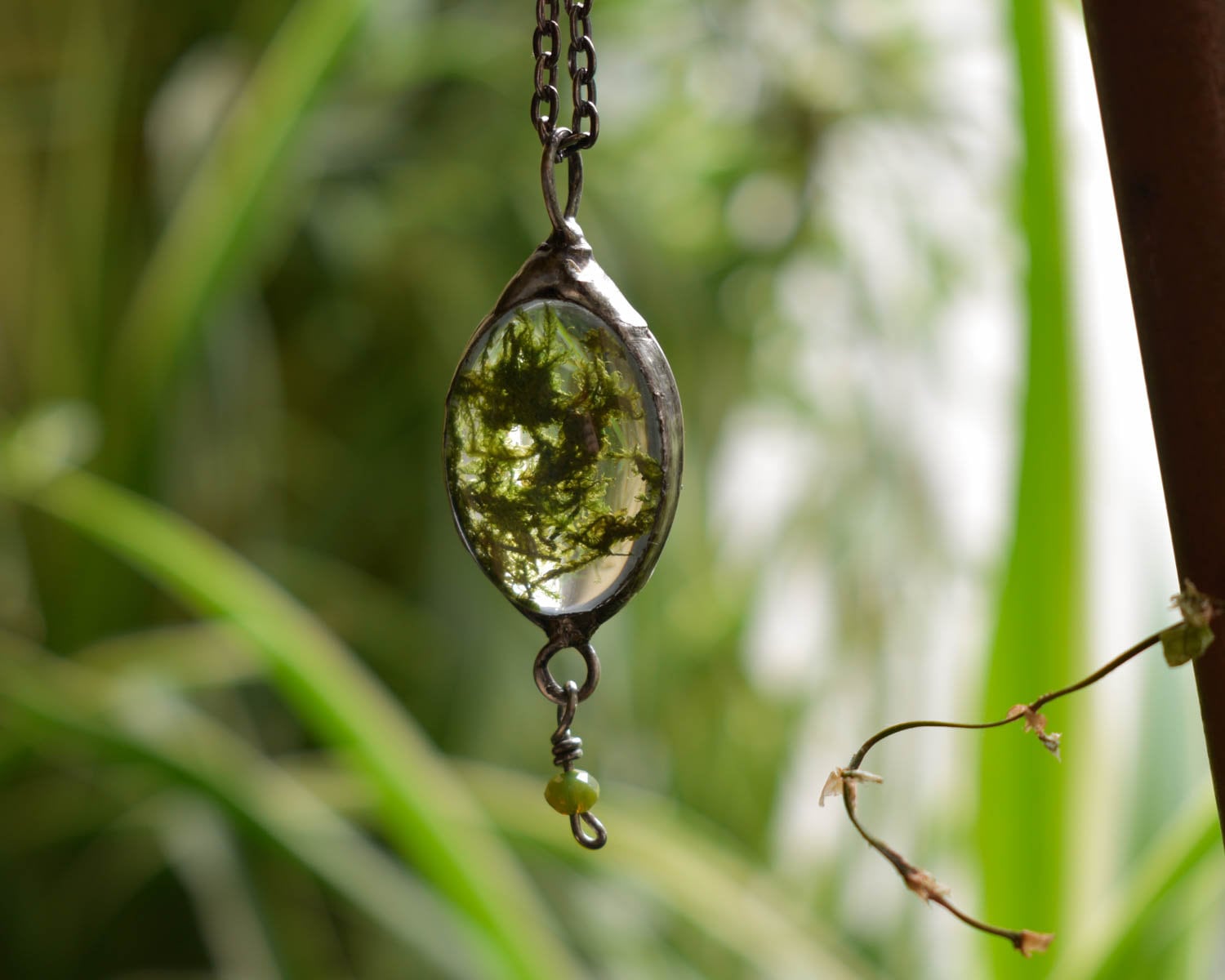 Real Moss Necklace, Real Moss Pendant, Preserved Flowers, Botanical ...