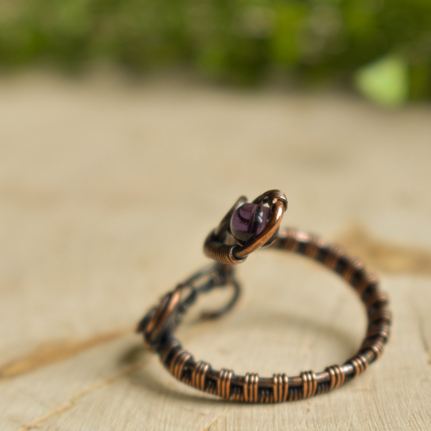 Purple Ring Snake Ring Copper Ring Elven Jewelry Witchy | Etsy