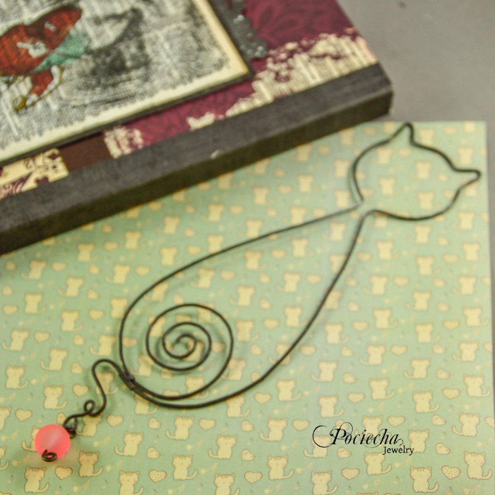 Metal wire CAT bookmark christmas gifts metal bookmarks | Etsy
