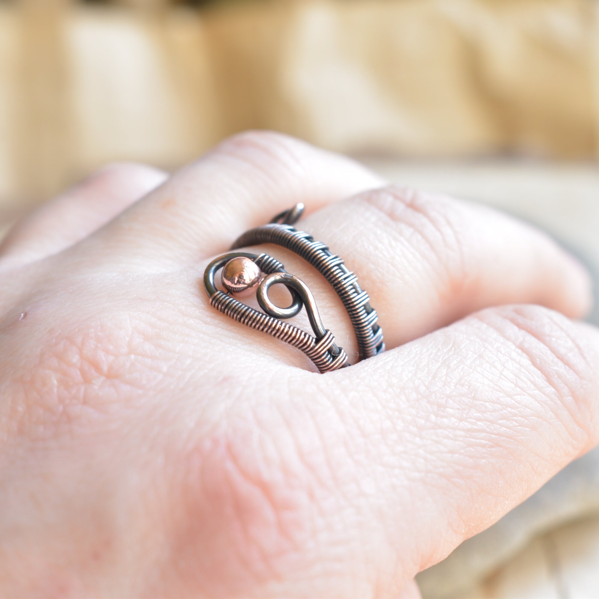 Rose Gold Hematite Ring, Arthritis Ring, 7th Anniversary Gift - Etsy
