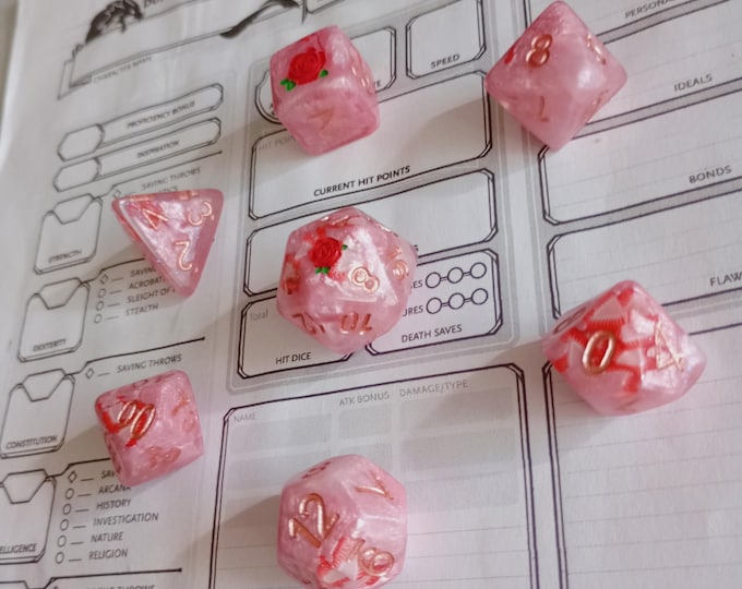 Strawberry Milk Polyhedral Dice Set - Etsy