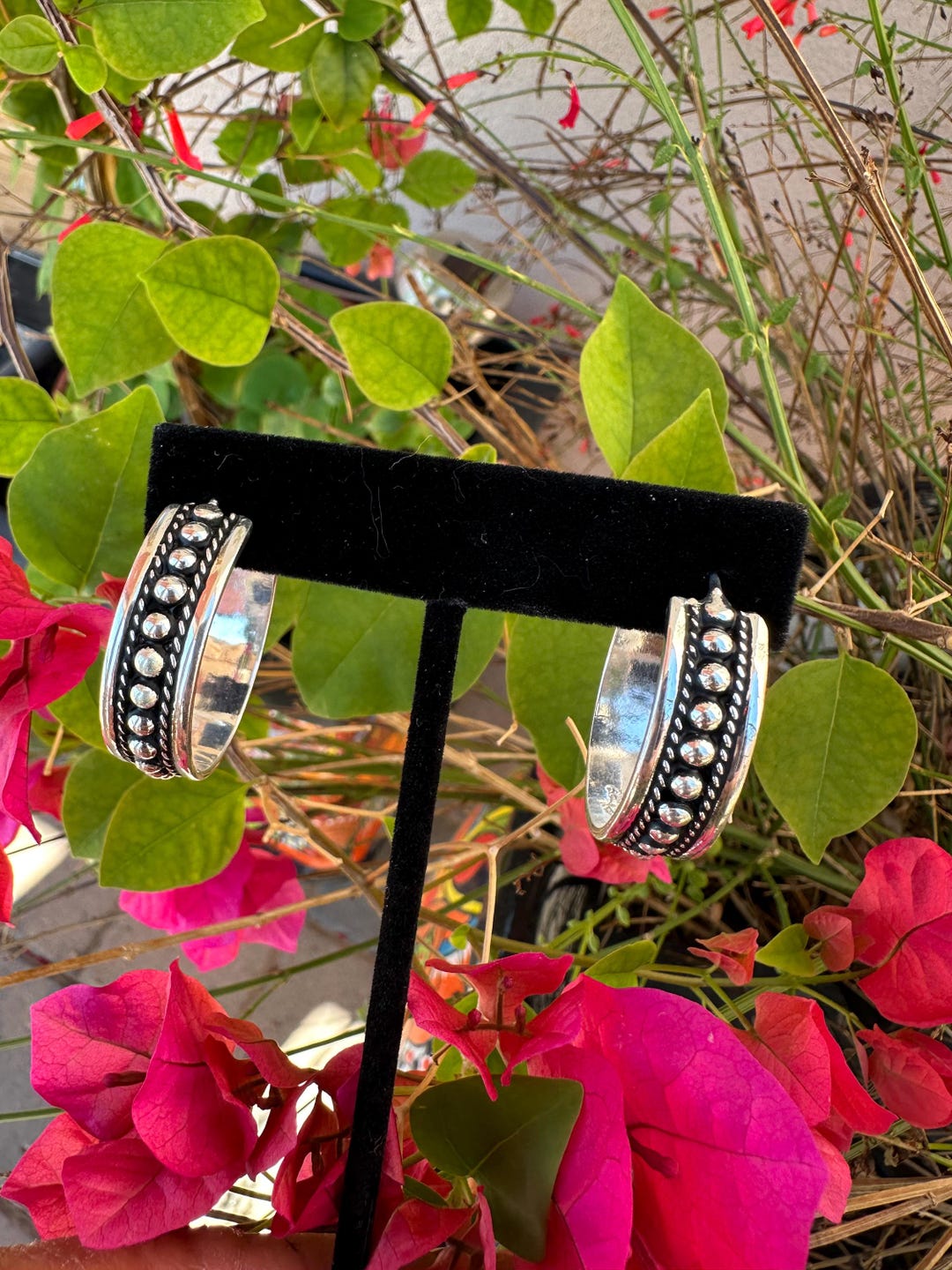 South Western Style Hoops .925 Sterling Silver Very Light Weight ...