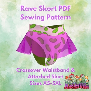Rave Skort Sewing Pattern | Crossover Waistband Swim Bottoms W ...