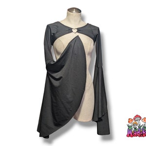 Heart Ring Detail Rave Shrug With Dramatic Bell Flare Sleeves ...