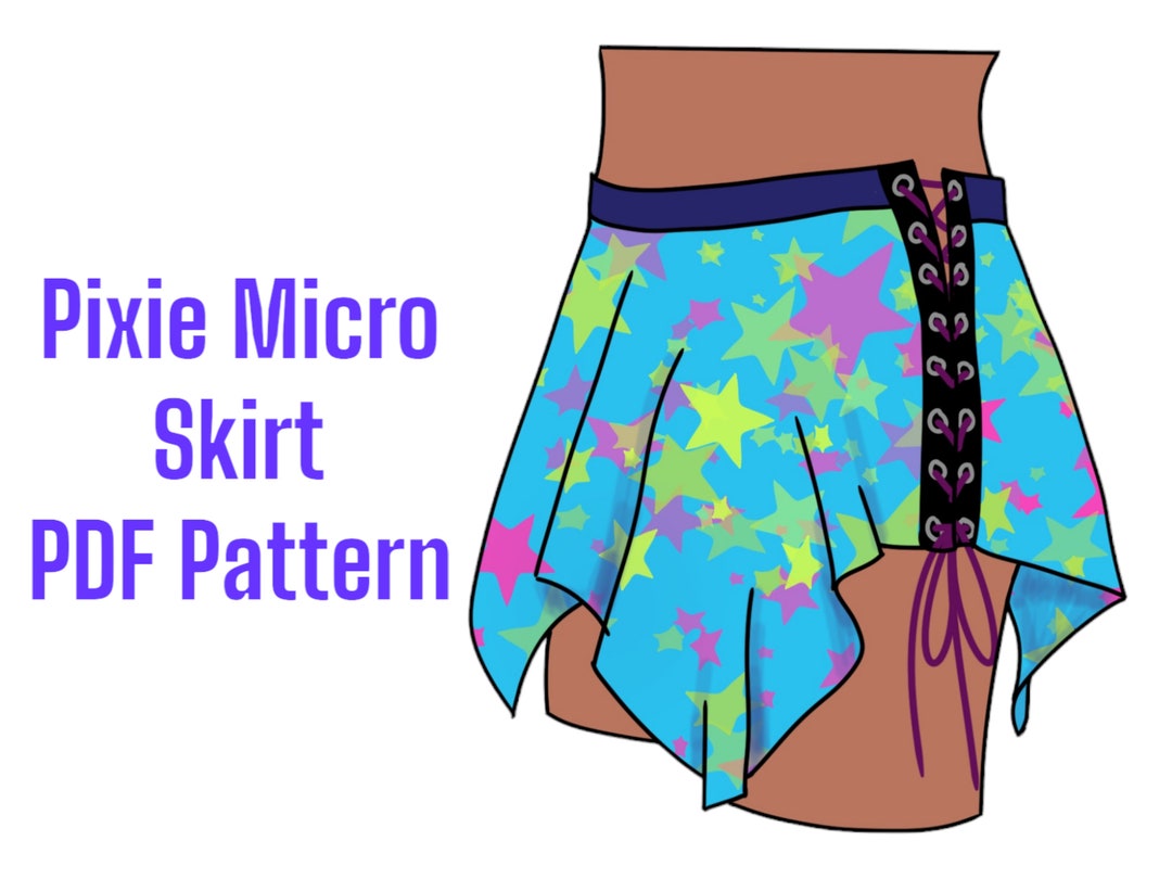 Pixie Micro Skirt Sewing Pattern: Rave Skirt PDF (printable) - Etsy