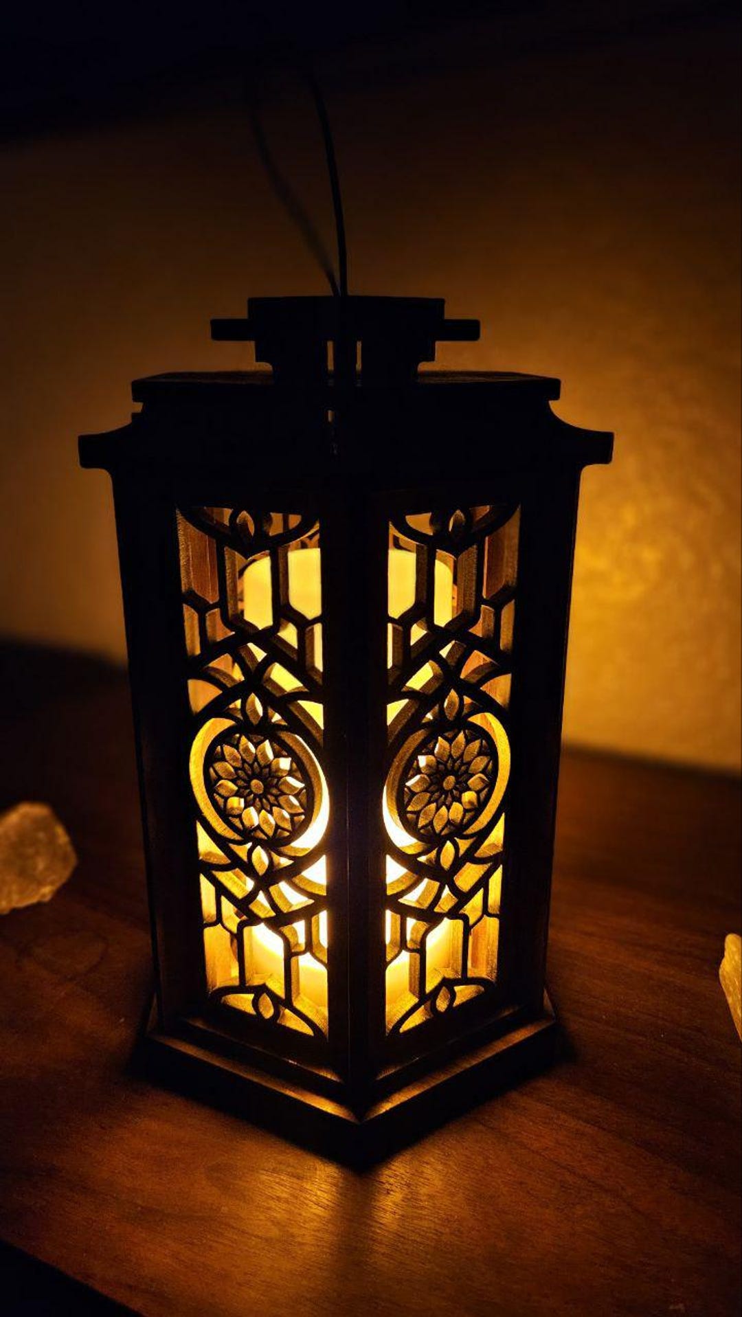 LED Lantern Sacred Geometry, Japanese Inspired - Etsy