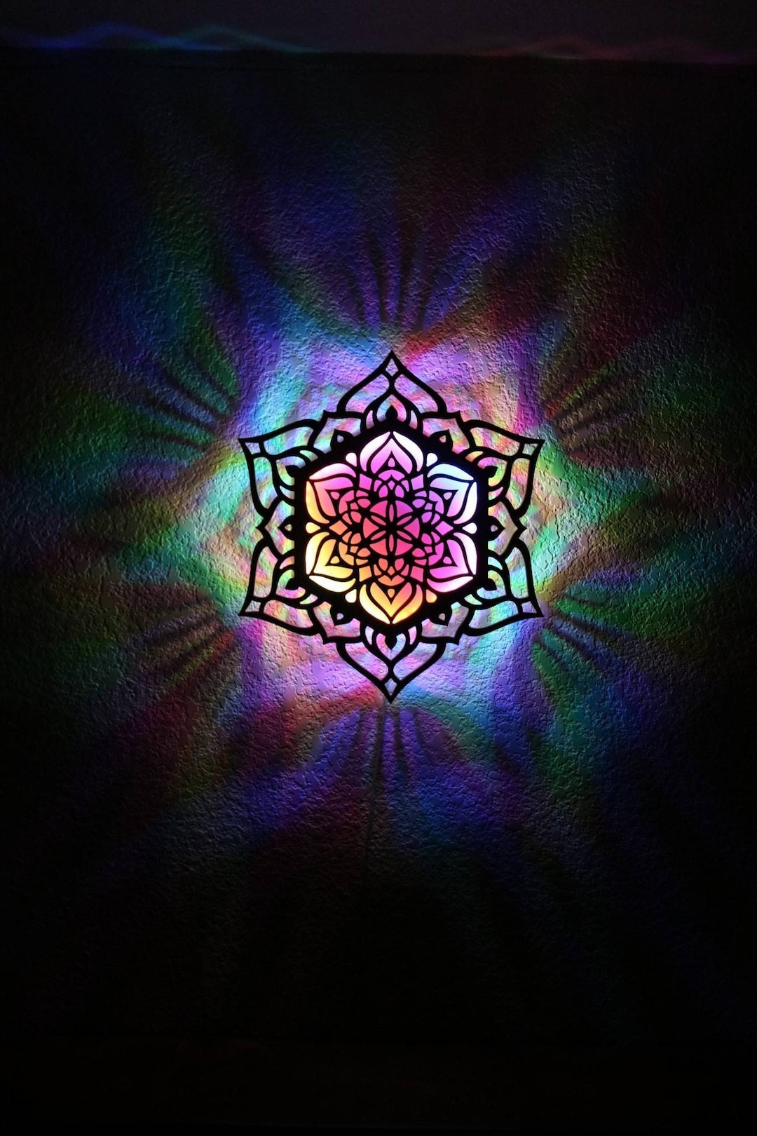 LED Mandala Wall Hanging With Light Projection - Etsy