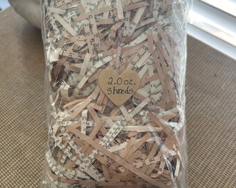Vintage BOOK Shreds Farmhouse Decor Shredded Book Text Shipping Shreds ...