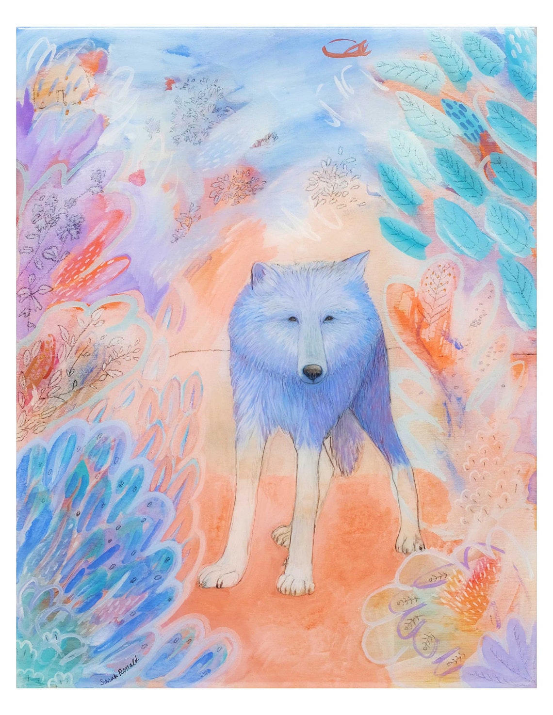 Spirit Wolf Art Print Print on Paper Print of an original | Etsy