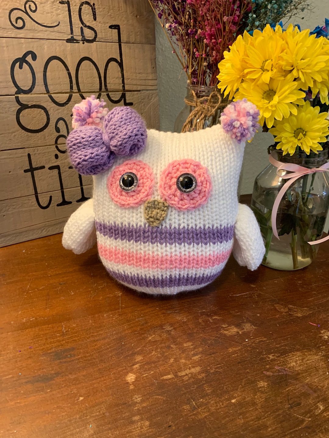 Knit Owl, Machine Knit Owl - Etsy