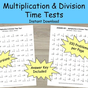 Multiplication and Division Time Test Mixed Mad Math Minute - Etsy