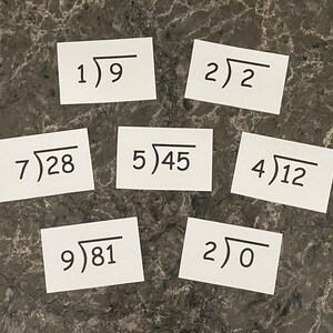 Division Flash Cards - Math Facts Numbers 0-9 - Fourth Grade Math ...