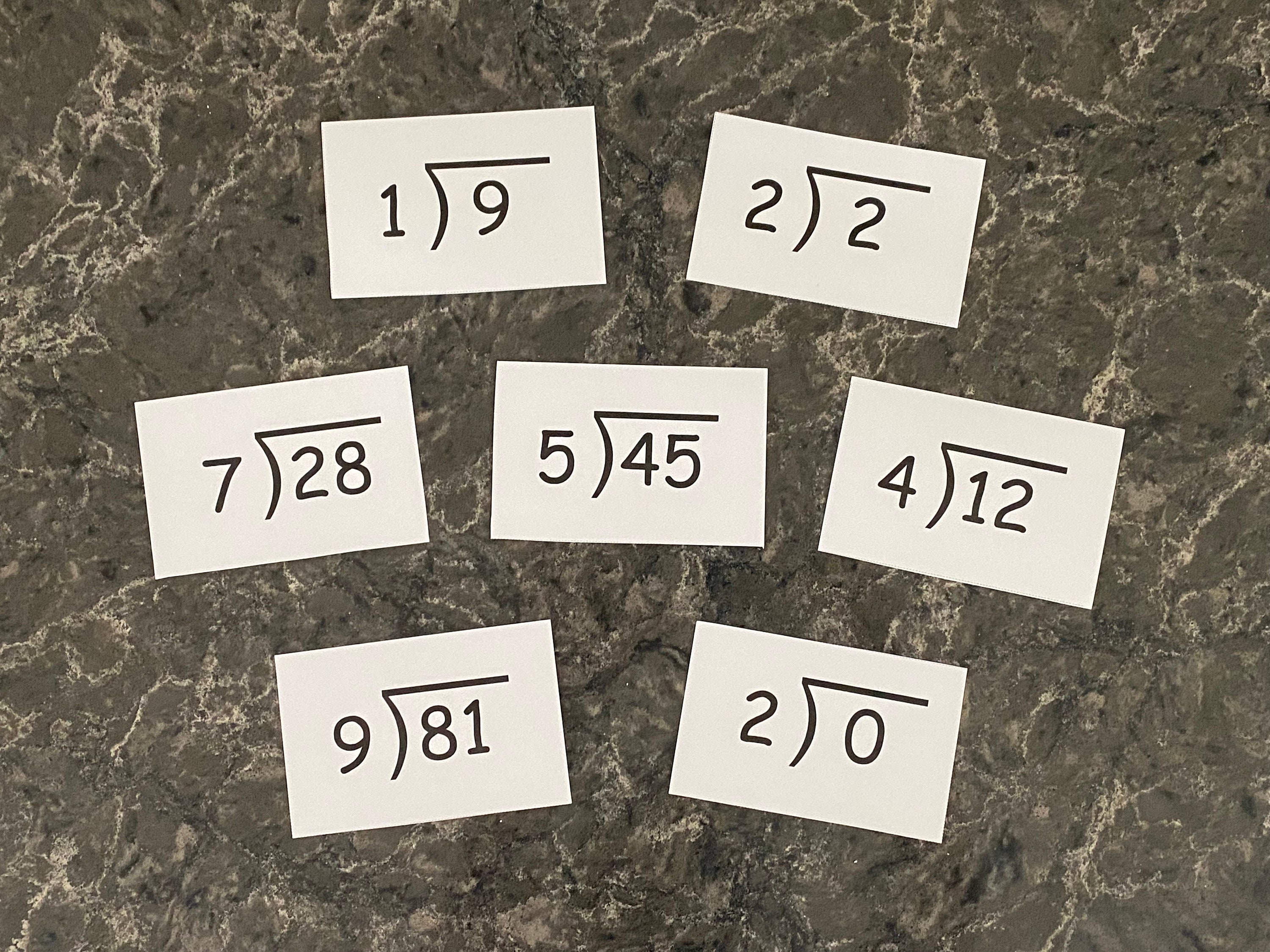 Division Flash Cards - Math Facts Numbers 0-9 - Fourth Grade Math ...