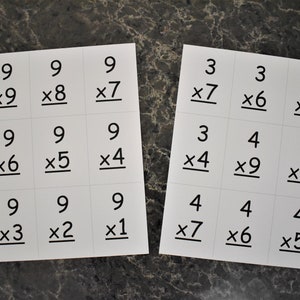 Multiplication Flash Cards Numbers 0-9 - Printable Math Facts - Around ...