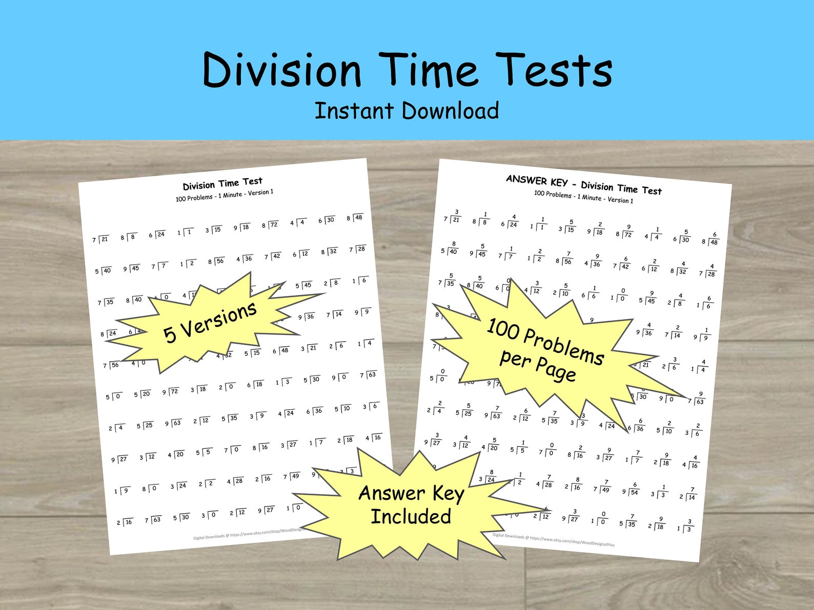 Division Worksheets - Mad Math Minute - Third and Fourth Grade Math ...