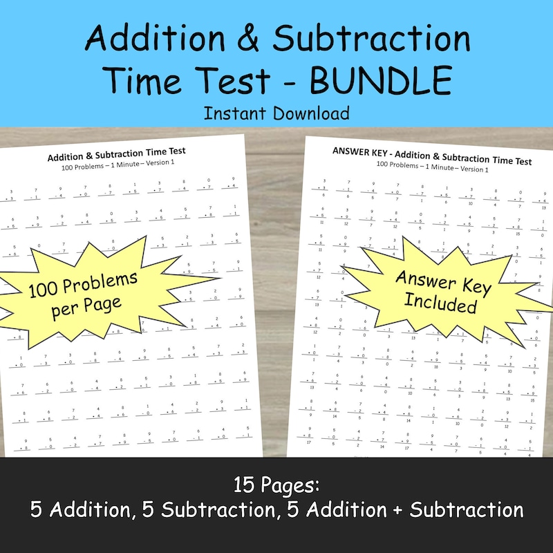 Addition Worksheets - Etsy