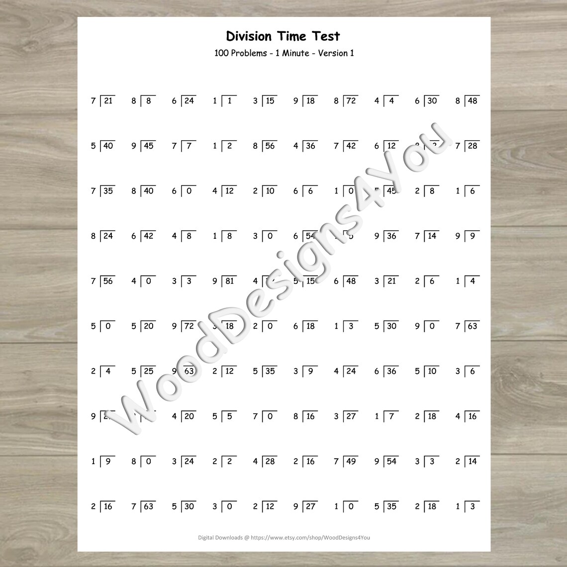 Division Worksheets - Mad Math Minute - Third and Fourth Grade Math ...