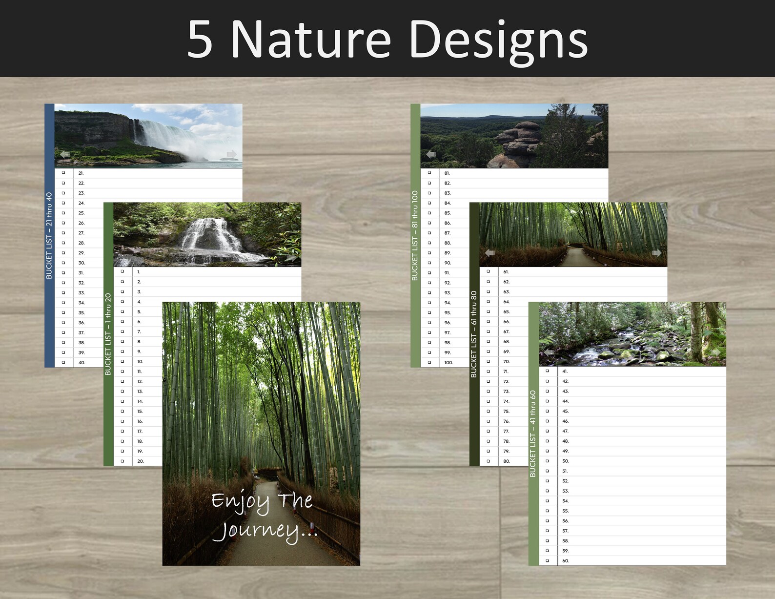 Digital Bucket List Planner Accessory Nature Theme - Etsy