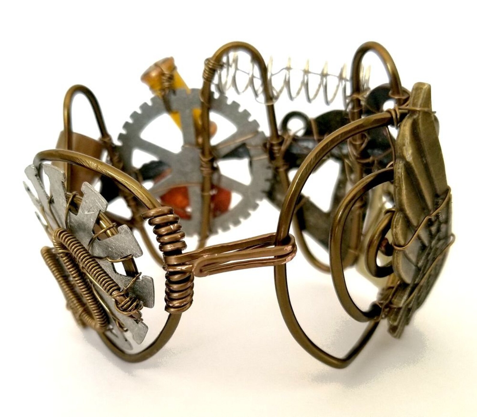 Industrial / Steampunk Cuff Bracelet Unisex Adjustable Wire - Etsy