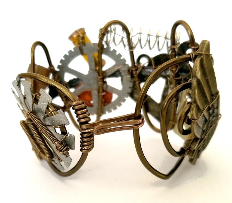 Industrial / Steampunk Cuff Bracelet Unisex Adjustable Wire - Etsy