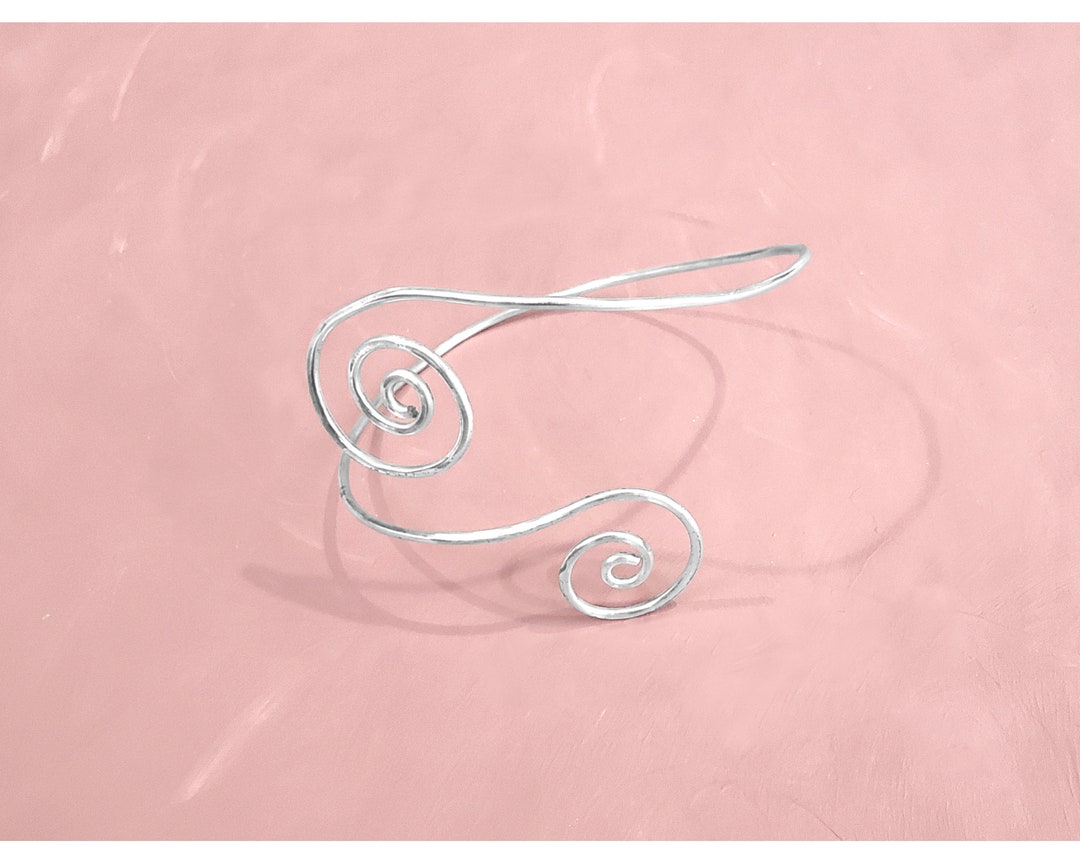 Minimalist Upper Arm Cuff, Hammered Wire, Adjustable, Lightweight ...