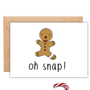 Oh Snap Funny Christmas Card Christmas Gift Funny Holiday | Etsy