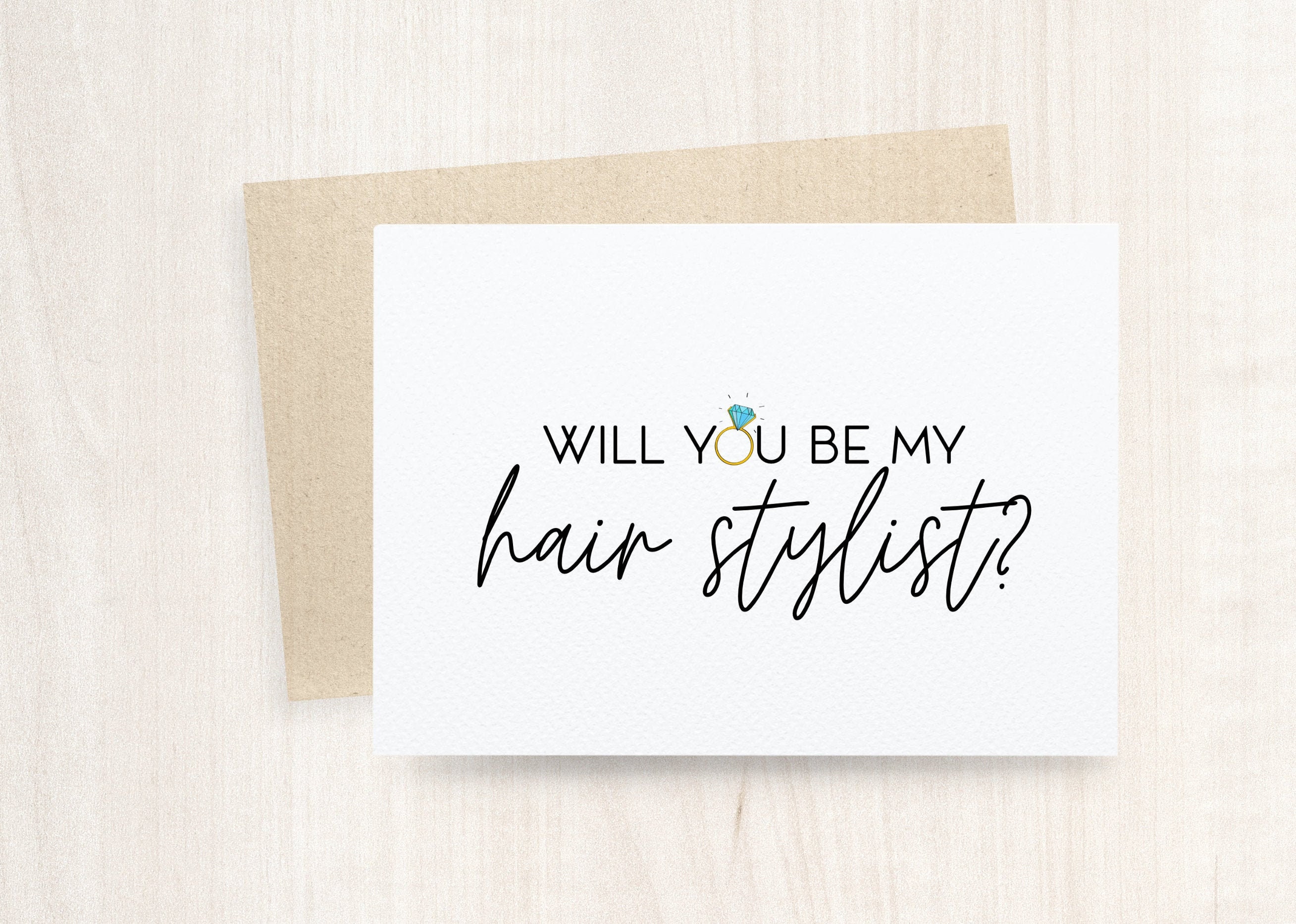 Hair Stylist Card Hairstylist Proposals Will You Be My | Etsy