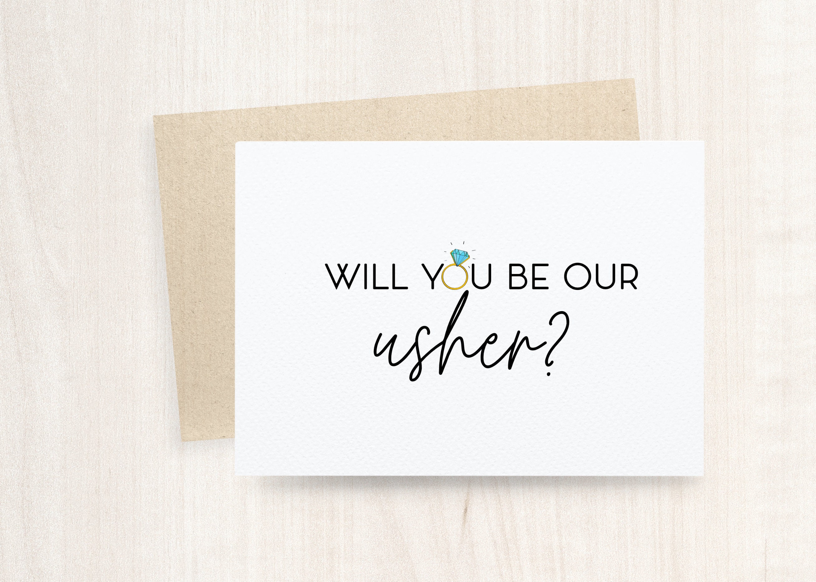 Usher Proposal Card Will You Be Our Usher Usher Card Usher | Etsy
