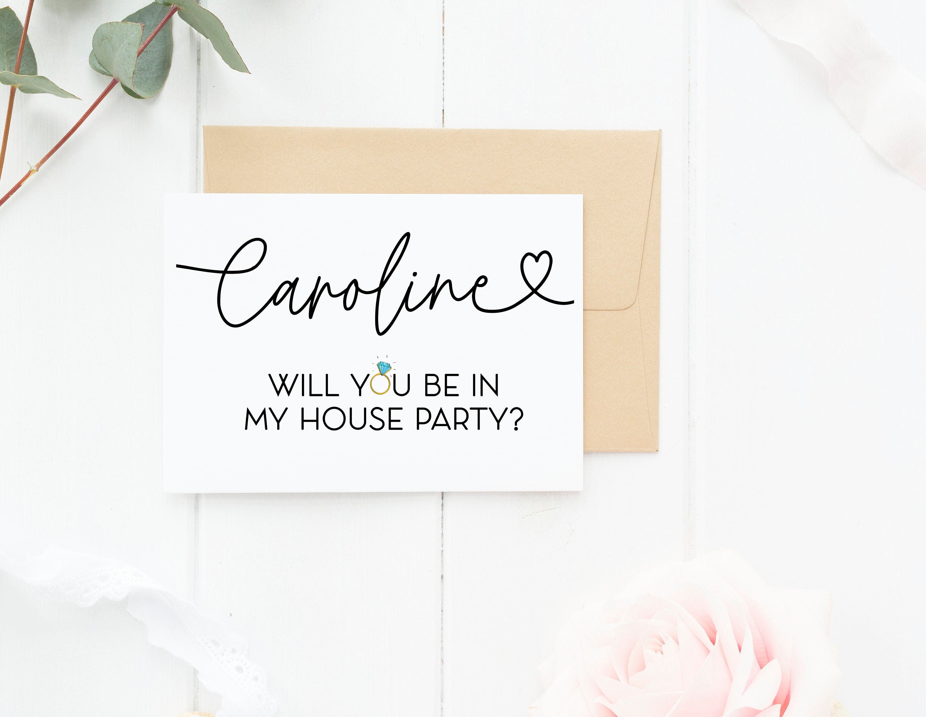 House Party Card Will You Be In My House Party Card House | Etsy