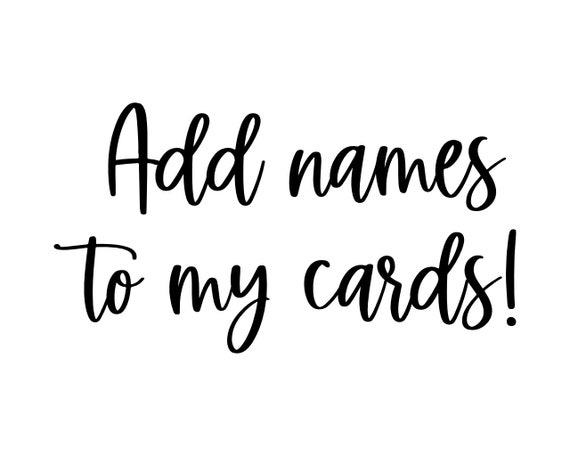 Add Names To My Cards Name Customization and Personalization | Etsy