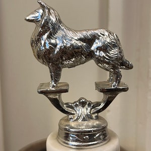 Vintage Dog Trophy 1967 Vintage Collie Dog Show Trophy Silvertone Rough ...