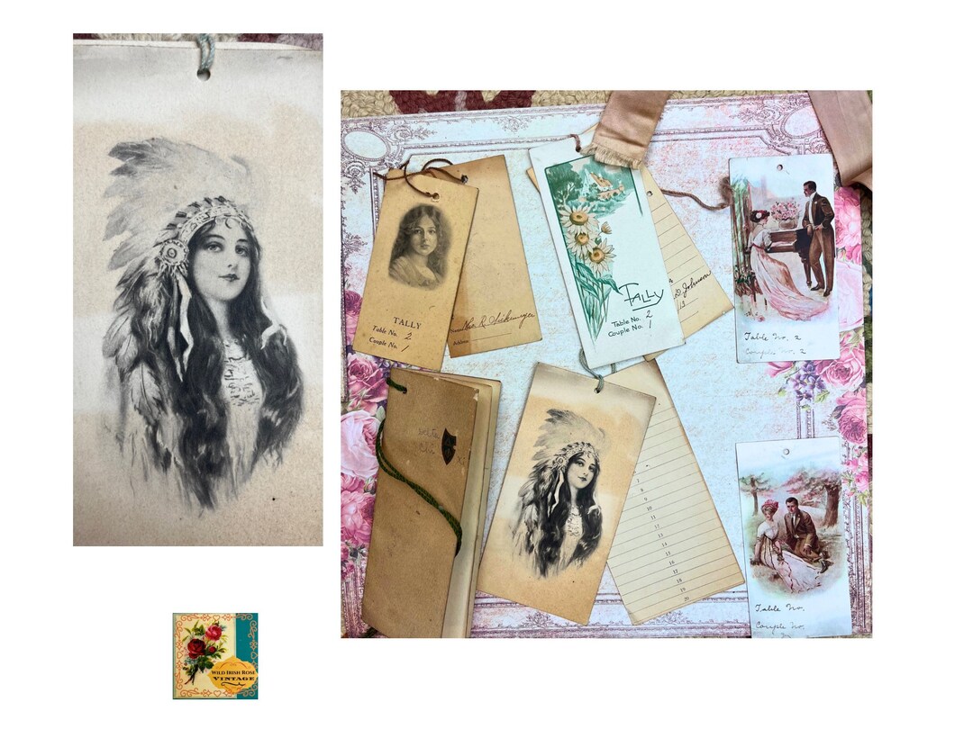 Antique Edwardian Bridge Tally Cards Lovely Edwardian Ladies Antique ...