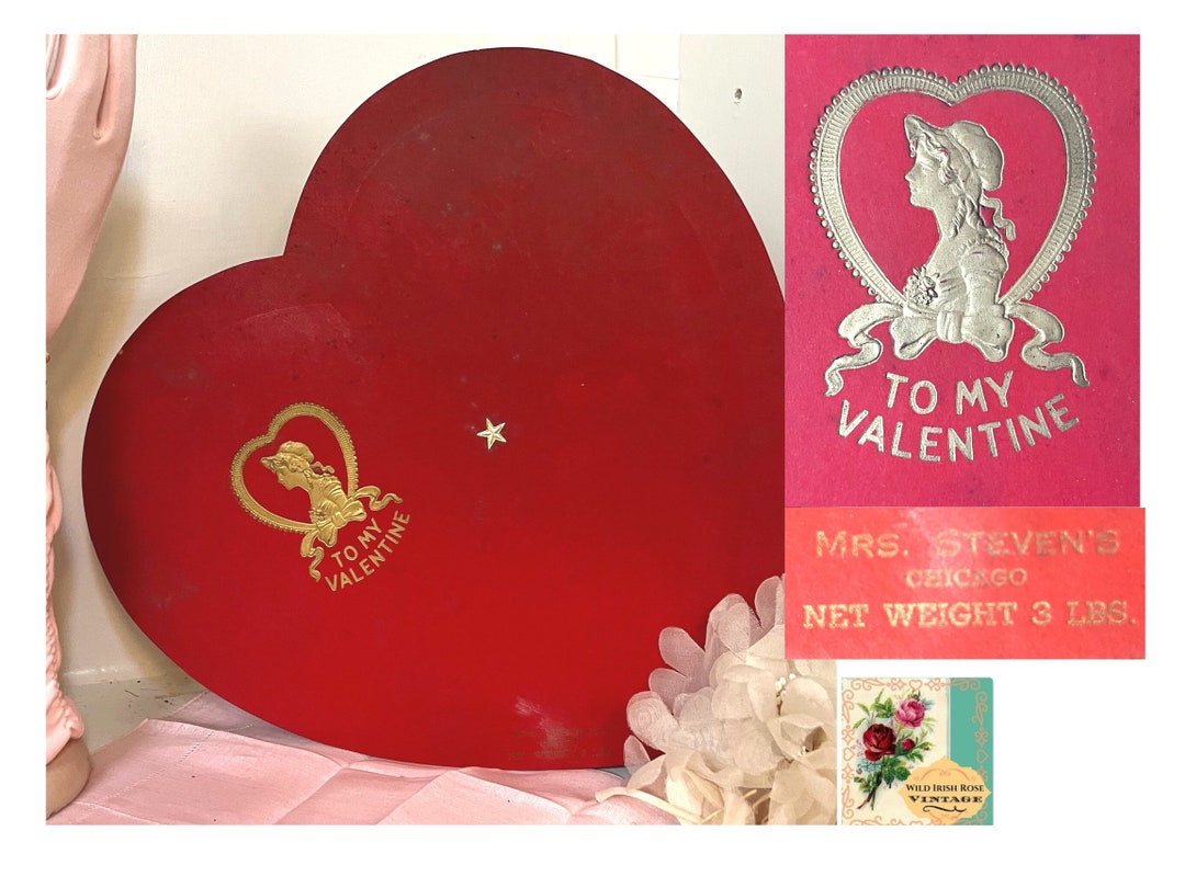 Vintage Valentines Candy Box Vintage 1940s Mrs Stevens Chicago Illinois