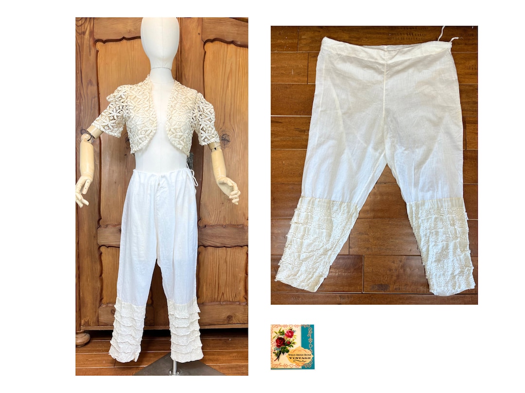 Antique Victorian Pantaloons 1800’s Long Bloomers Ladies Lacy Bloomers ...