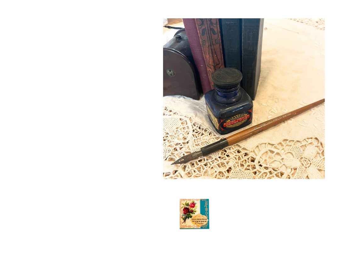 Antique Nib Pen & Ink Edwardian Ink Pen Writing Tools Antique Dip Pen ...