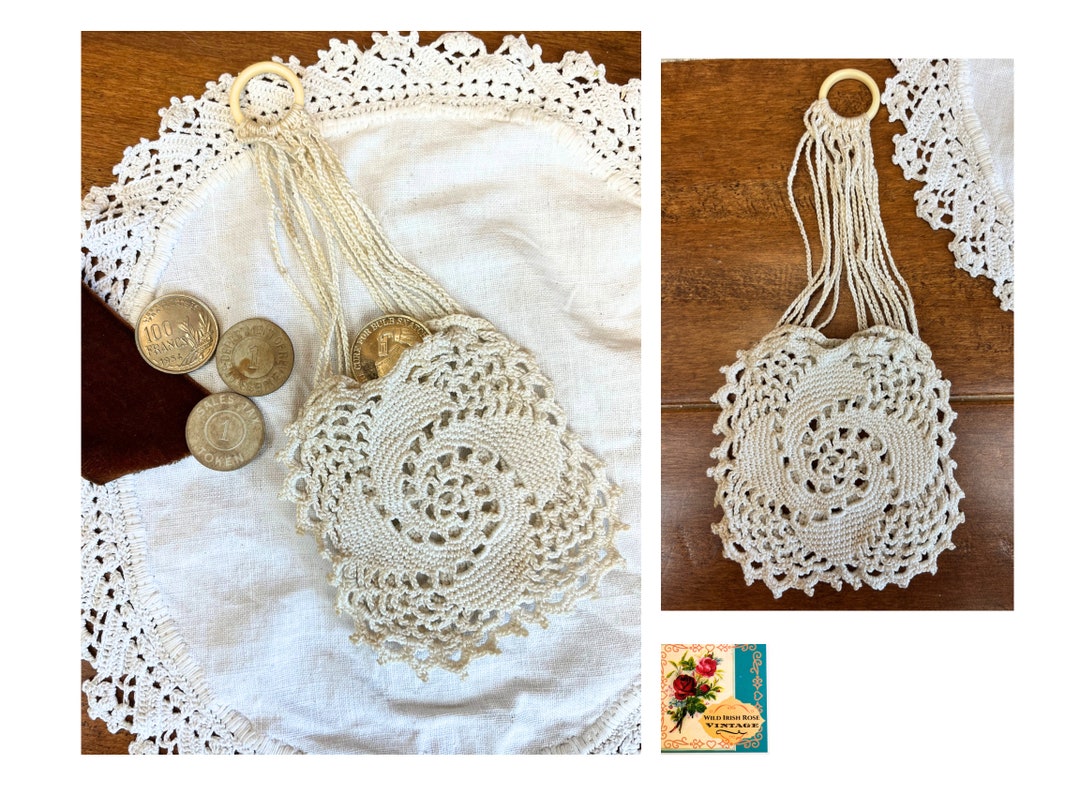 Antique Crocheted Bag Edwardian Wedding Purse 1800s Crochet Handbag - Etsy
