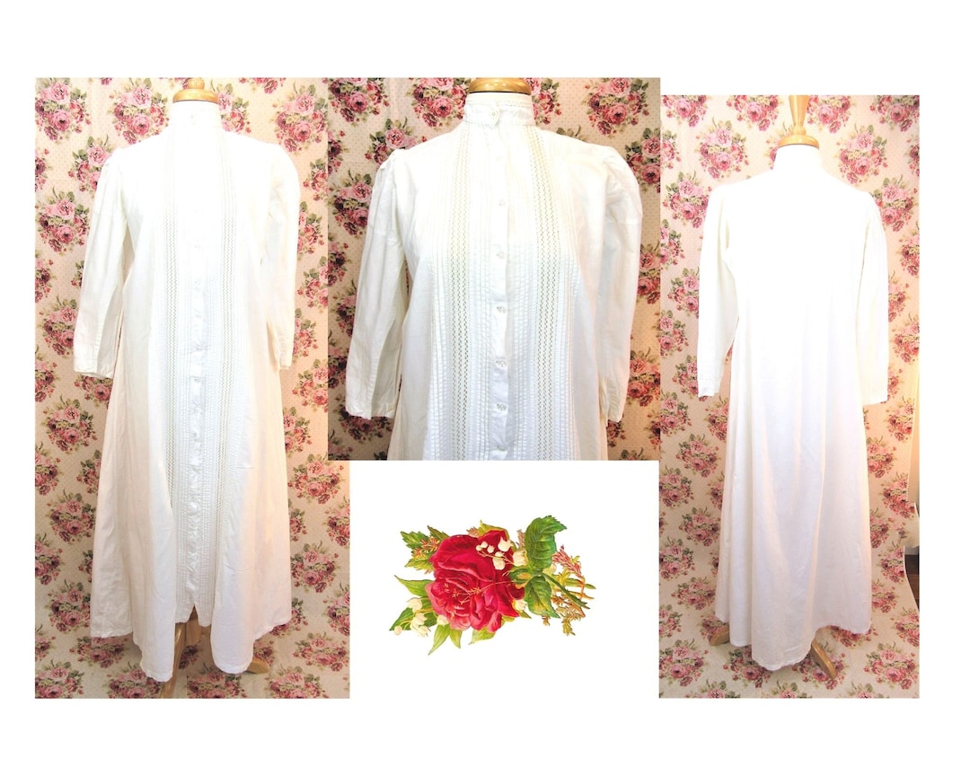 Antique Victorian 1800's Robe Victorian Nightgown Antique 1800's Long ...