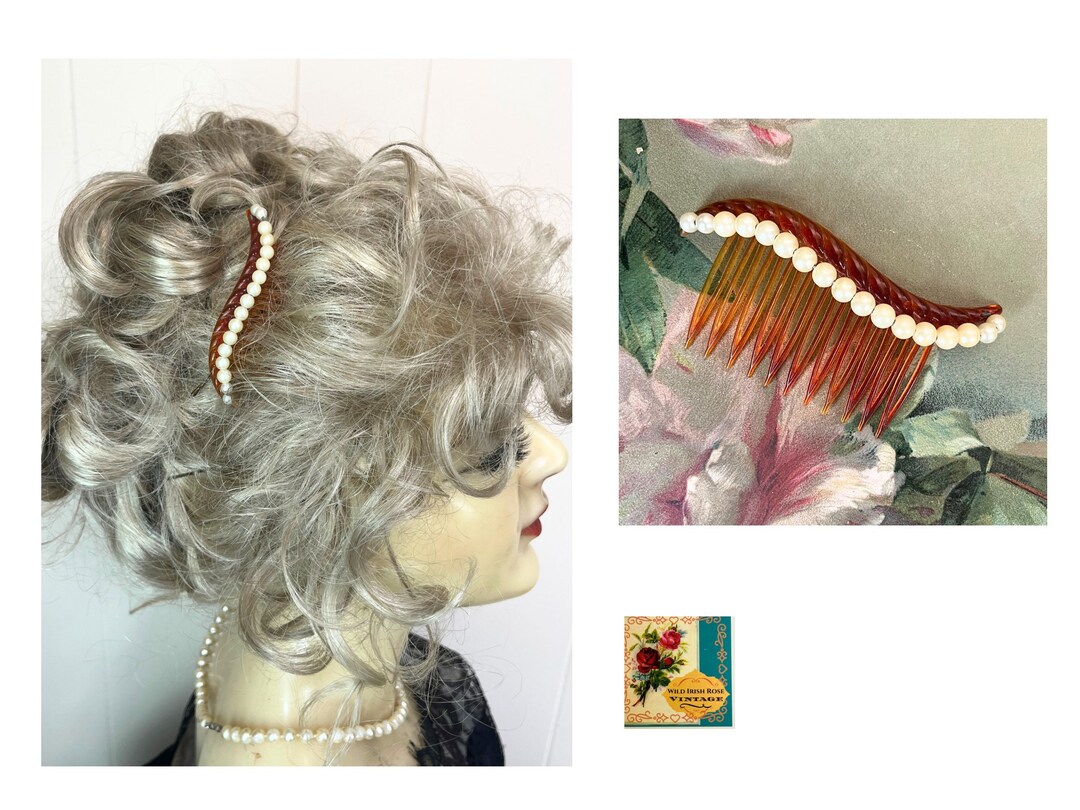 Vintage Side Hair Comb 1940s Pearl Hair Comb 1940s Hair Accessory - Etsy