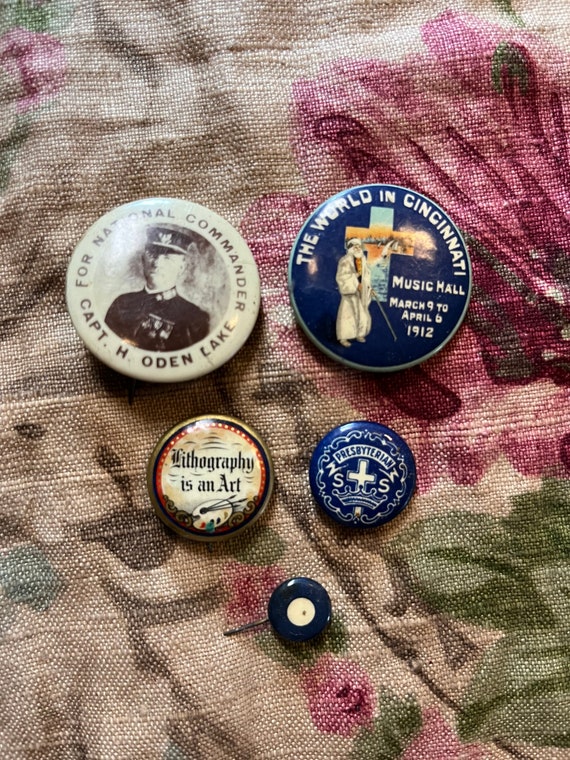 Antique Edwardian souvenir buttons 1912 Cincinnati Mu… - Gem