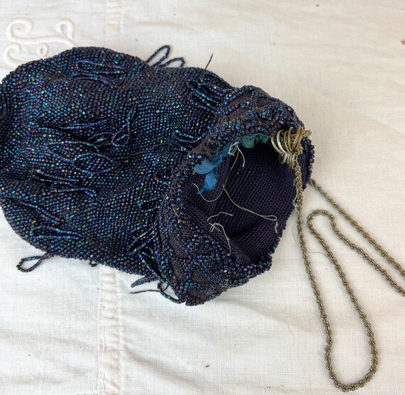 Antique Beaded Bag Reticule Micro Beaded Reticule Bag… - Gem