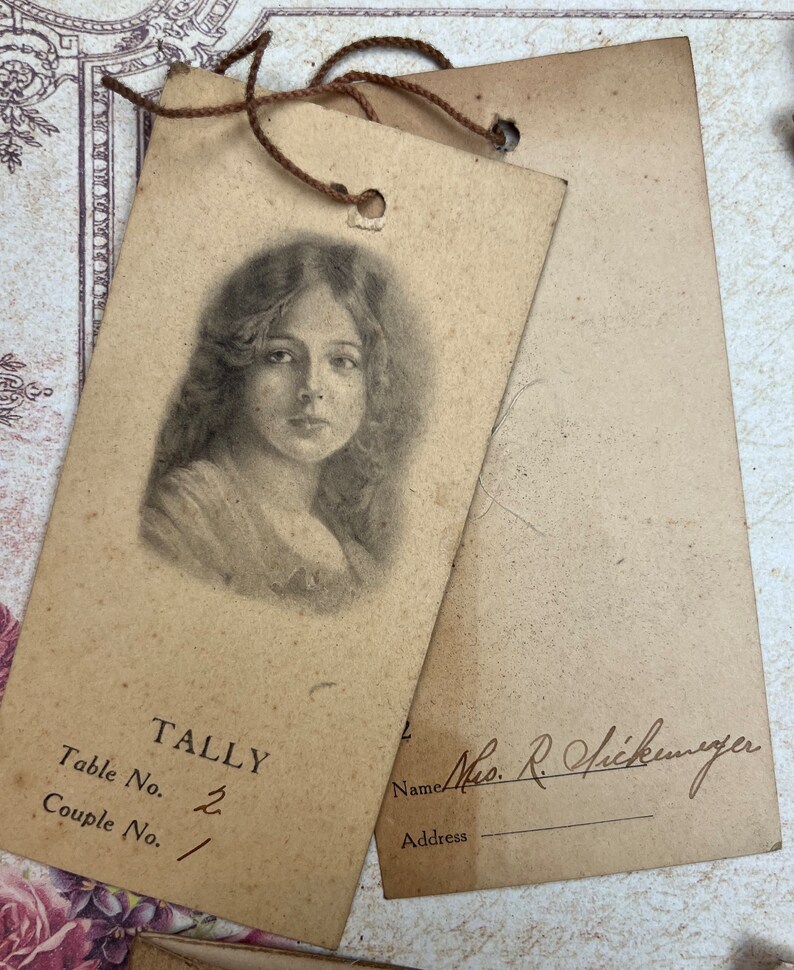 Antique Edwardian Bridge Tally Cards Lovely Edwardian Ladies - Etsy