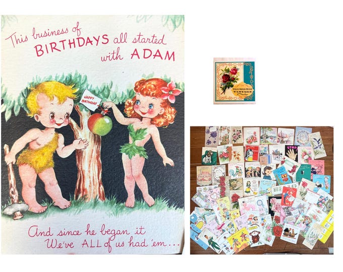 Vintage Birthday Cards Midcentury Birthday Cards Lot of 70 Assorted ...