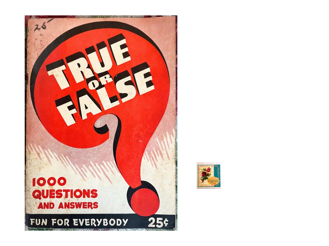 Vintage Trivia Game 1930s True or False 1000 Questions Game - Etsy