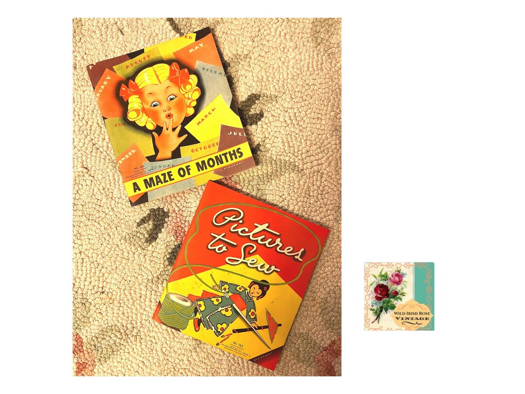 Vintage 1930’s Children’s Activity Books Colorful Vintage Kid’s Puzzle ...