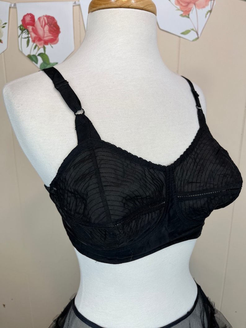 Vintage Bullet Bra 1950's Black Bullet Bra by Helene of - Etsy
