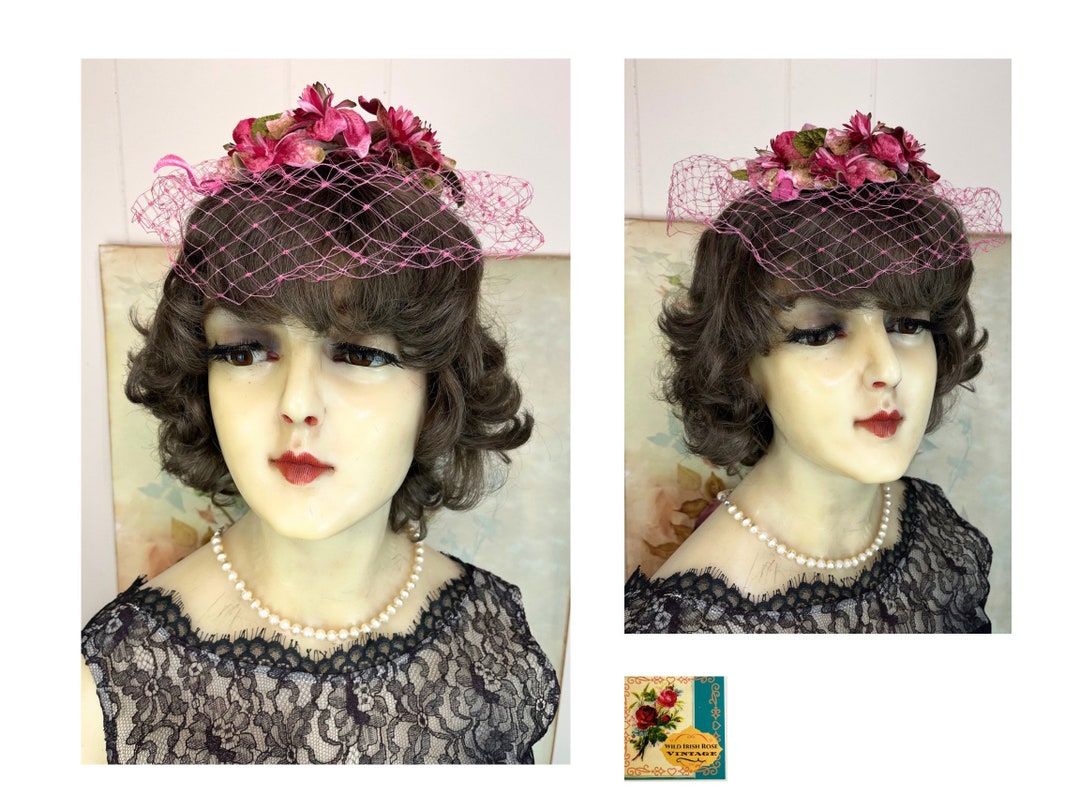 Vintage Fascinator Floral Veil 1950's Flowered Headpiece - Etsy