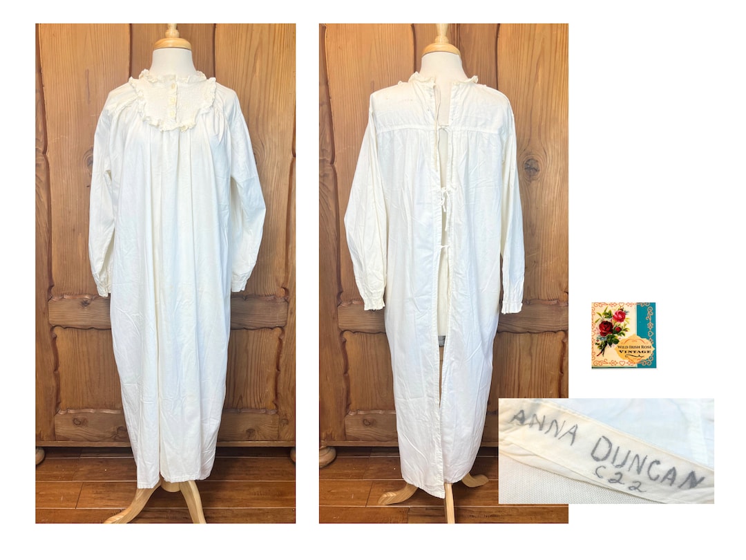 Antique Hospital Gown Victorian Patient Gown Marked anna Duncan C 22 ...