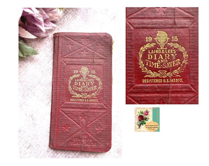 Antique Edwardian Day Journal 1918 Diary Antique 1918 Laird & Lees ...